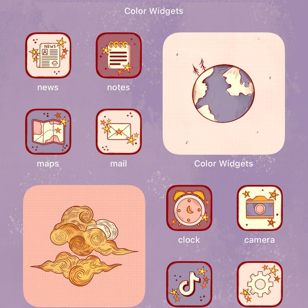 Celestial Ios App Icons | Space Theme App Icons | IOS 17 iPhone iPad ...