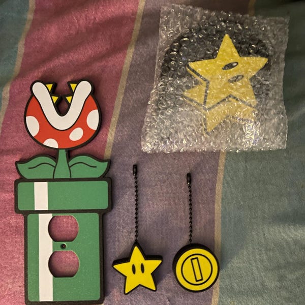 Mario Ceiling Fan Pull | Mario Bedroom | Super Home Decor | Super Star ...