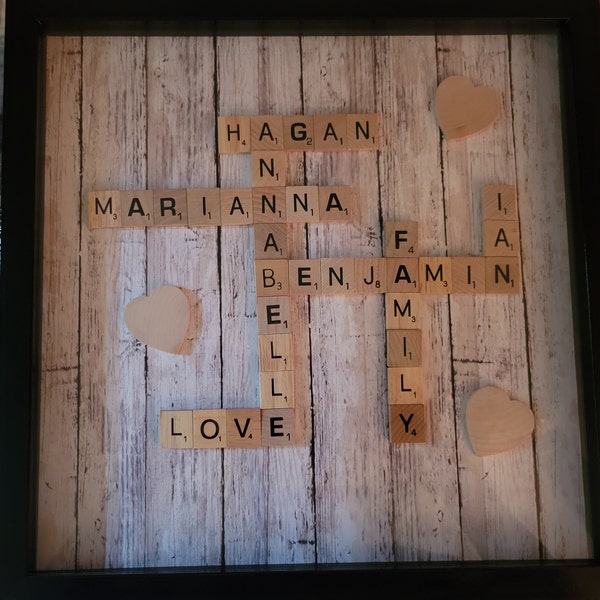 Family Frame, Scrabble Wall Art, Personalized Frame, Scrabble Frame, Scrabble Tiles - Etsy
