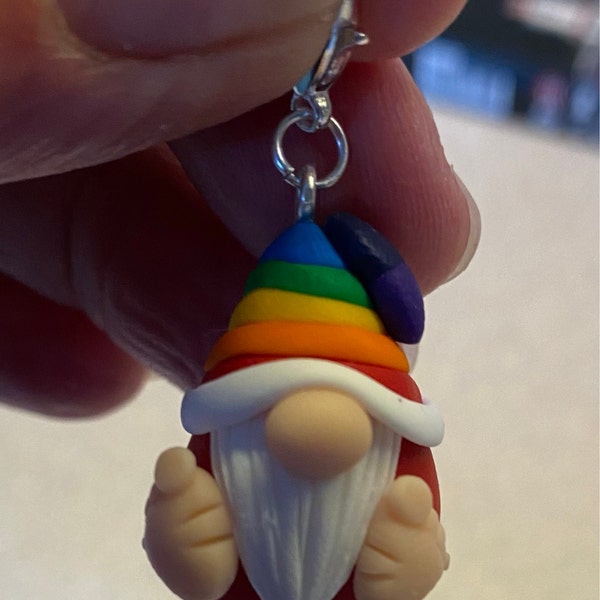 Rainbow Gonk Gnome, Choice of Key Chain, Magnet or Brooch, Gifts for ...