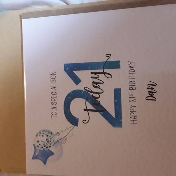 Personalised 15th Birthday Card for Him, 15th Birthday Gift for ...