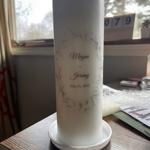 Personalized Unity Candle SET With Monogram, Champagne Gold Glitter ...