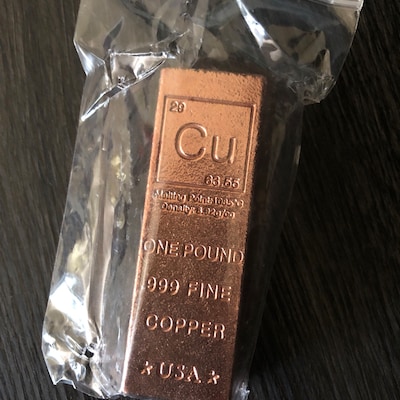 1 Lb Copper Ingot .999 Fine Copper 16 Oz Copper Bar Bullion - Etsy