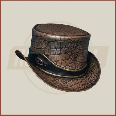 Steampunk Chopper Cross Leather Black Motorcycle Top Hat Biker - Etsy