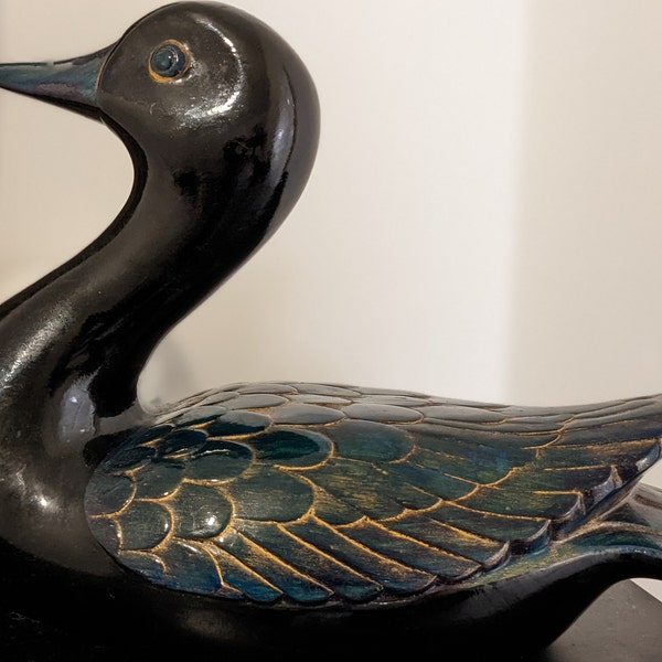 Framed Watercolour Painting by M. Marten, "lights in the Pond" - "luci ...