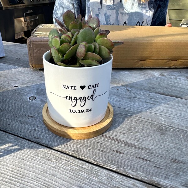 Personalized DNP Graduation Gift 3 White Ceramic Pot W/ Live Plant DNP Gift Doctor of Nursing ...