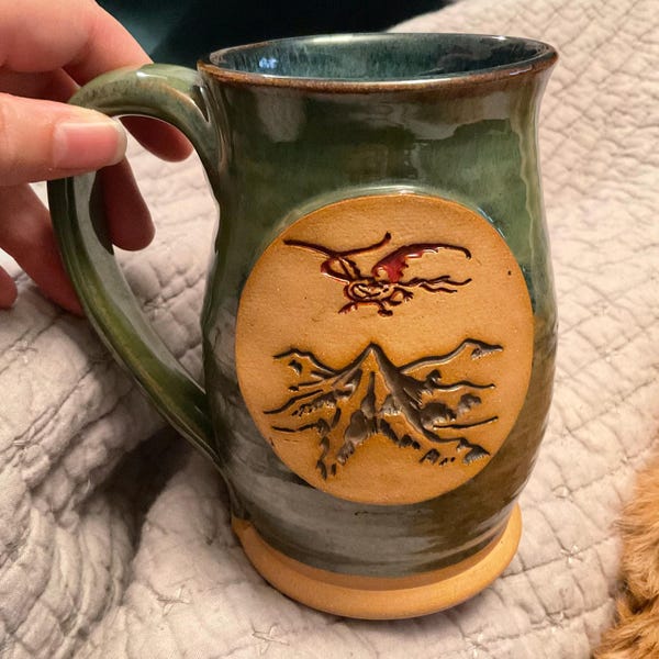 Wheel of Time Inspired Mugs Sets, Rand/dragon, Mat/dice, Perrin/wolf ...