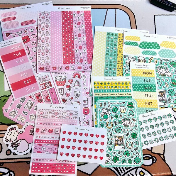 Valentine Hearts Journaling Sticker Kit - Repositionable Sticker Paper ...