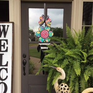 Flower Door Hanger Front Door Sign Flower Door Sign | Etsy