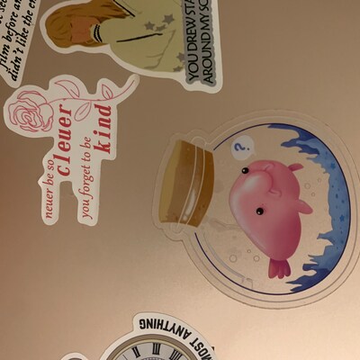 Confused Blob Fish in a Bottle Clear Acrylic Waterproof Sticker - Etsy