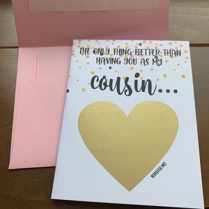 Junior Bridesmaid Proposal for Cousin Scratch off Card the Only Thing ...