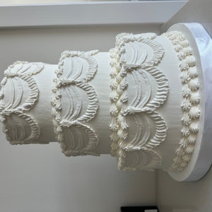 Two Tier Horizontal Lines Textured Faux/fake Wedding Cake - Etsy