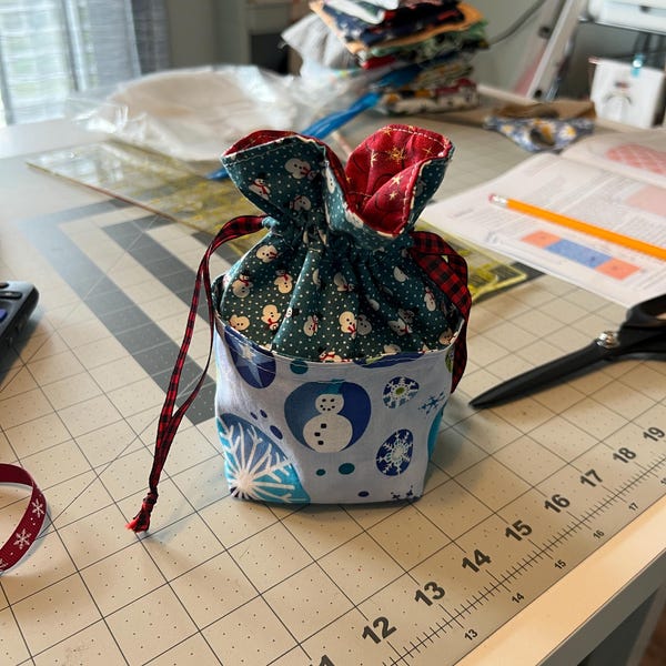 Mini Drawstring Gift Bag PDF Sewing Pattern; Small Gift Bag; Fabric ...
