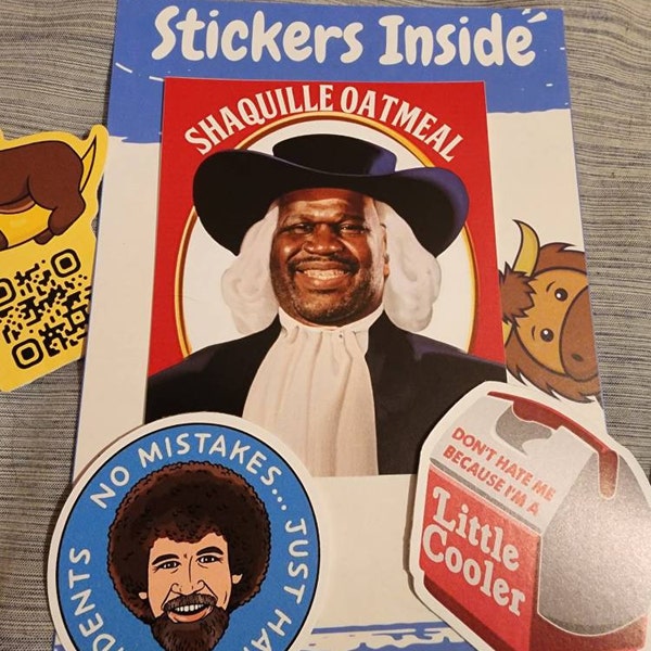 Shaquille Oatmeal Sticker, Meme Stickers, Funny Stickers, Shaquille O ...