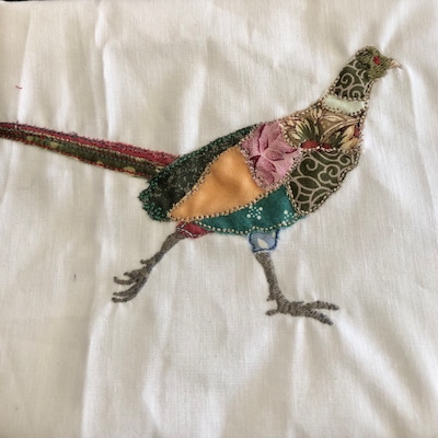Raw Edge Applique Pheasant Machine Embroidery Design Pattern - Etsy UK