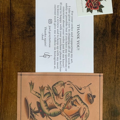 Tattooing Frogs American Traditional Tattoo Flash Print - Etsy