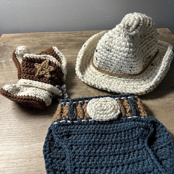 CROCHET PATTERN Baby Cowboy Outfit, Cowgirl, Cowboy Boots, Crochet Baby ...