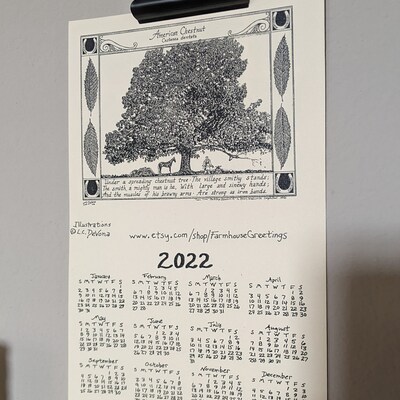 American Chestnut Tree and Poem-this 6-pack of Blank, Ivory Notecards W ...