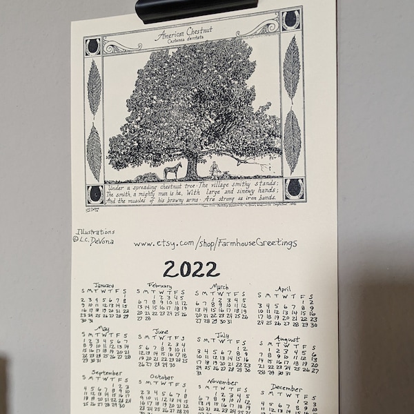 American Chestnut Tree and Poem-this 6-pack of Blank, Ivory Notecards W ...