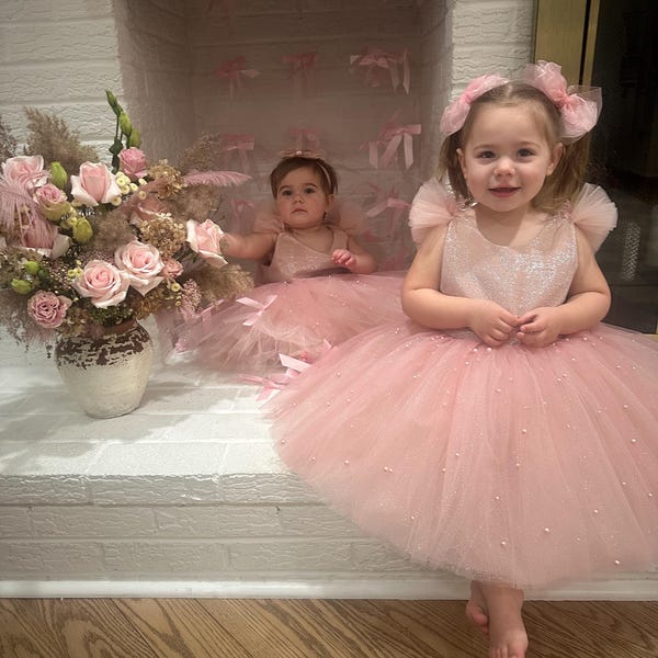 Powder Pink Birthday Tutu Dress,baby Prom Dress Ball Gown Toddler ...