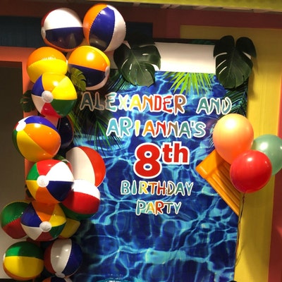 Summer Back Drop, Pool Party Step and Repeat, Pool Party Photo Booth ...