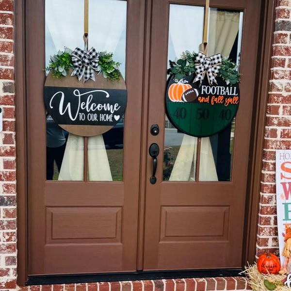 Football Front Door Decor | Football and Fall Y'all | Sports Sign ...