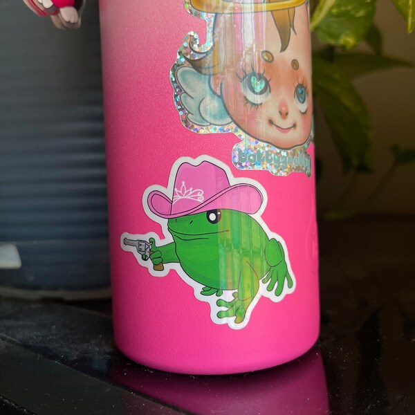 Cowboy Frog Sticker | Vinyl Sticker | Weatherproof and Scratch ...