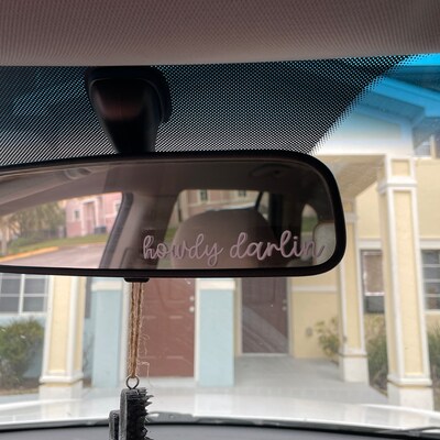 Howdy Darlin Decal, Rear View Mirror Decal, Mirror Sticker, Positive ...