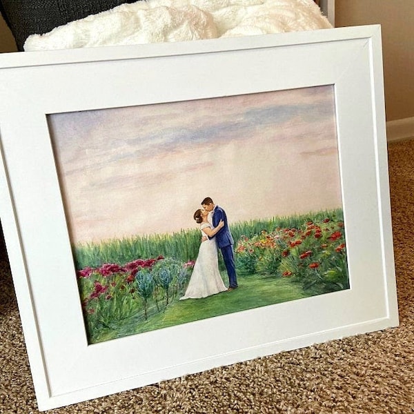 Custom Generational Wedding Portrait Illustration Generation Wedding ...