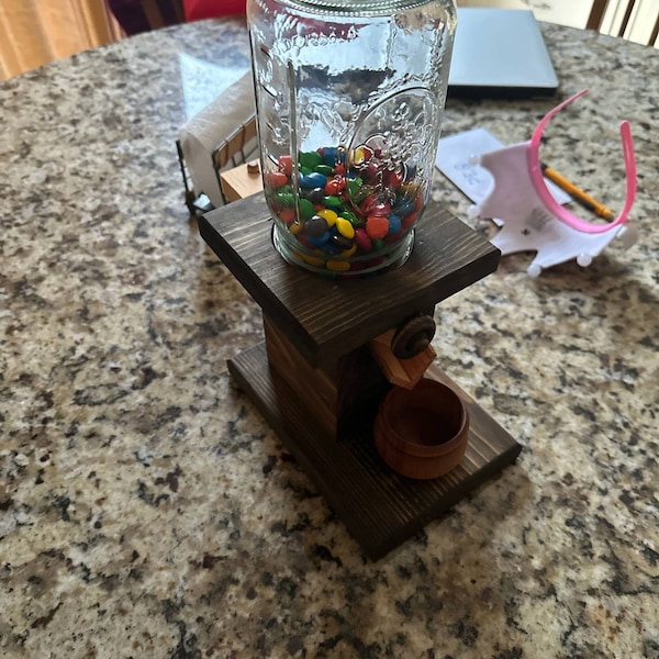 Natural Peanut Dispenser Wooden Mason Jar Candy Dispenser, Bar ...