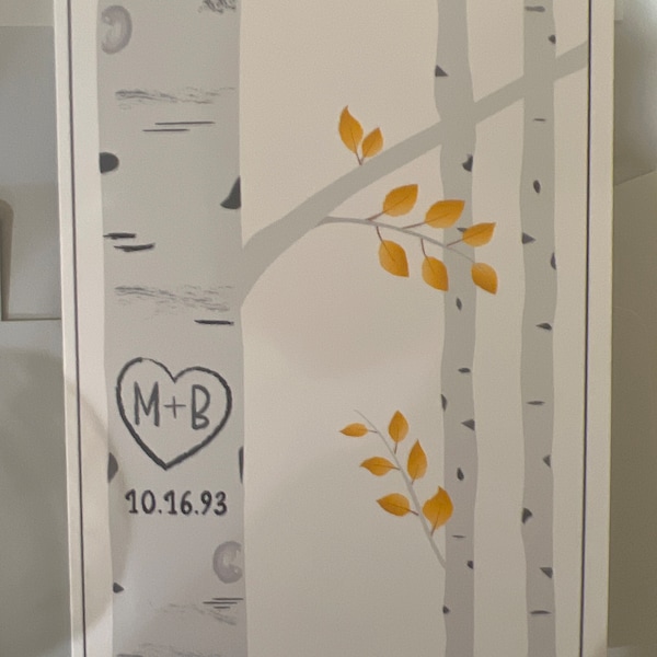 Initials and Heart on Tree Anniversary Card, Personalize Anniversary ...