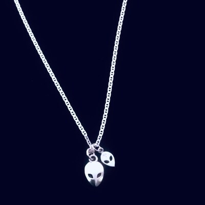 Alien Charm Sterling Silver Tiny Extra Terrestrial Pendant Area 51 ...