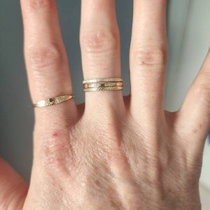 Tiny Initial Ring Stacking Initial Ring Small Gold Initial - Etsy