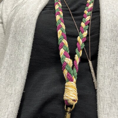 CUSTOM Macrame Lanyard , Braided Lanyard for ID and Keys ,macrame ...