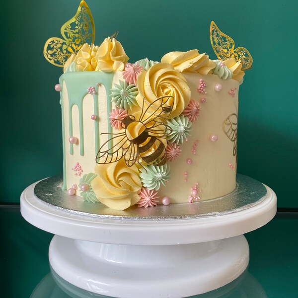 12 Pack Mixed Size Foiled Bumblebees / Cake Decoration, Cake Topper ...
