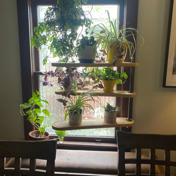 Swivel Shelf With Drip Groove for Window or Wall, Industrial Pipe Shelf ...