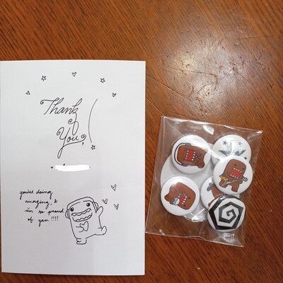 Domo Pins 4 Piece 1 Inch Button Pin Set Comes With Freebies Please Read ...