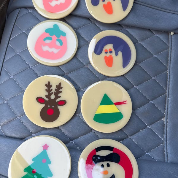 Pumpkin and Ghost Cookie Halloween Resin Coasters - Etsy