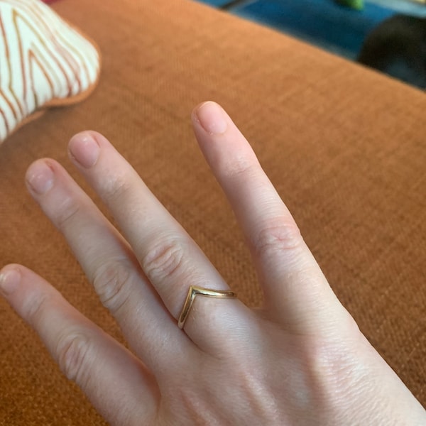14kt Gold Filled Chevron Ring . Handcrafted . Minimalist Jewelry . Made to Order - Etsy