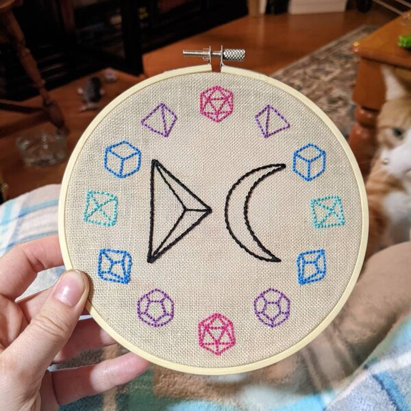 The Dice Giveth & the Dice Taketh Away - Two D20 DND Embroidery ...