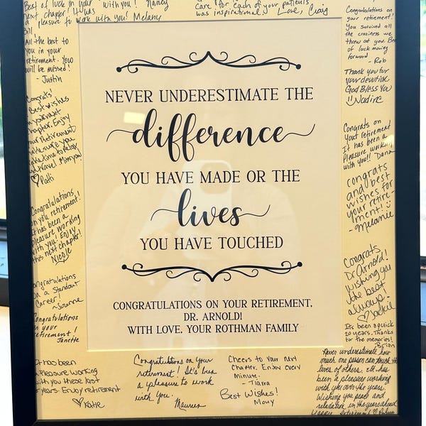 Retirement Signature Sign | Personalized Retirement Gift for Coworkers ...