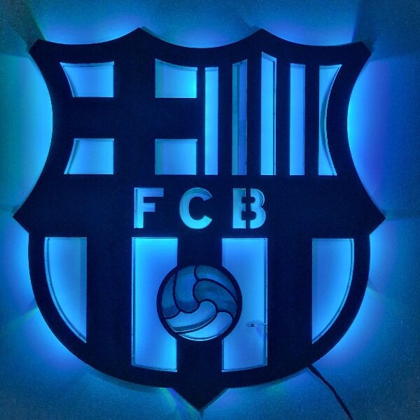 FCB Barcelona Football Club 3D Led Logo With Multicolor Options - Etsy