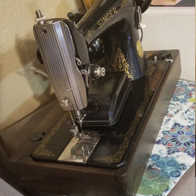 Oak Hardwood Sewing Machine Base. for Full Size Singer, Pfaff ...