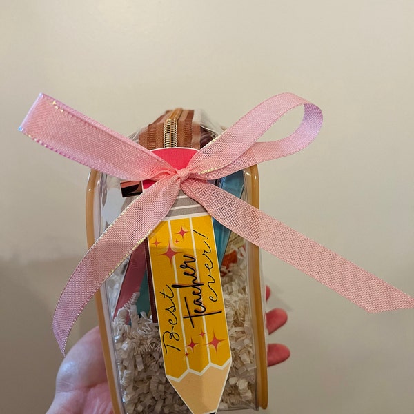 Best Teacher Ever Gift Tag, Teacher Appreciation Gift, Teacher Pencil ...