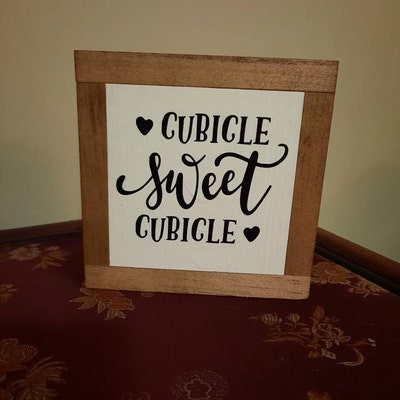 Cubicle Sweet Cubicle Sign, Office Desk Decor, Funny Office Space Sign ...