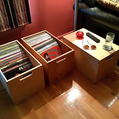 Vinyl Record Storage Crate // Record Crate // Vinyl LP Crate // Vinyl ...