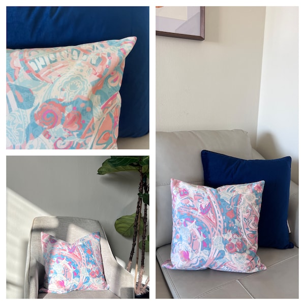 Batik Velvet Cushion Cover Crafted by Narrative Art Design - Dark Jade ...