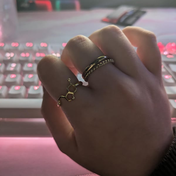 Sterling Silver Elements Science Ring, RNA Ring Jewelry, Adjustable ...