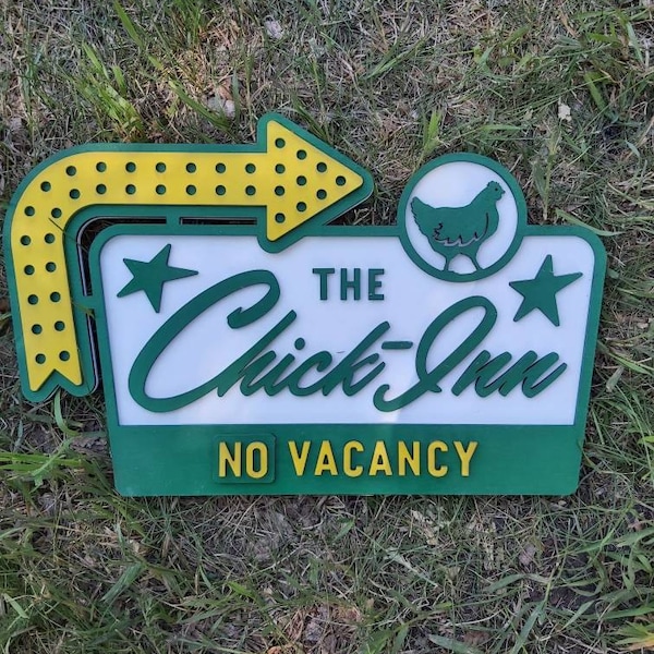 Chick-inn Sign SVG Laser Cut Files for Glowforge - Laser Cutter Artwork ...