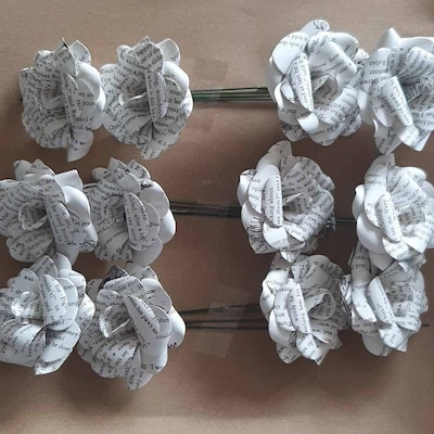 6 X Sheet Music Paper Roses Paper Flowers Roses Handmade - Etsy